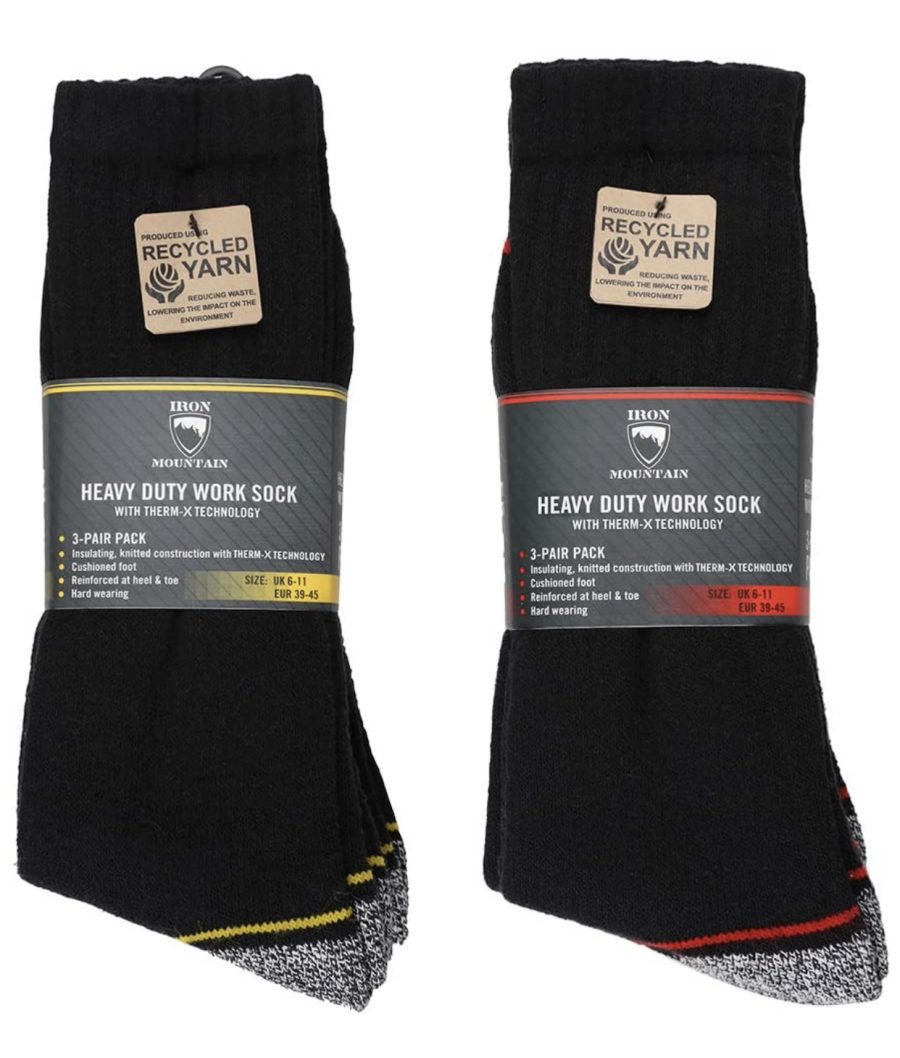 Iron Mountain Heavy Duty Workwear Sock Pack 3 (made from recycled yarn ...